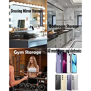 BIAJIYA Phone Card Holder RFID Leather Wallet Credit Adhesive Cell Case Stick-on Card Holder for Women and Men Back of Phone for Most of Smartphones