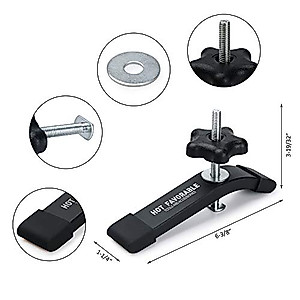 Hot Favorable Aluminum T-Track T-Hold Down Clamps,6-3/8"L x 1-1/4" Width-Woodworking and Clamps-Fine Sandblast Black Anodized-2 Pack