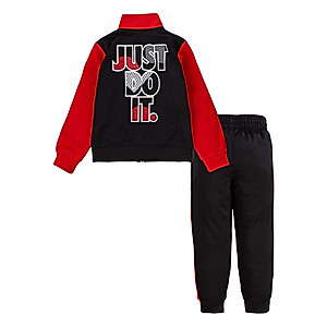 Nike Boy`s Jacket and Pants 2 Piece Set (Black(86G795-023)/Red, 12 Months)