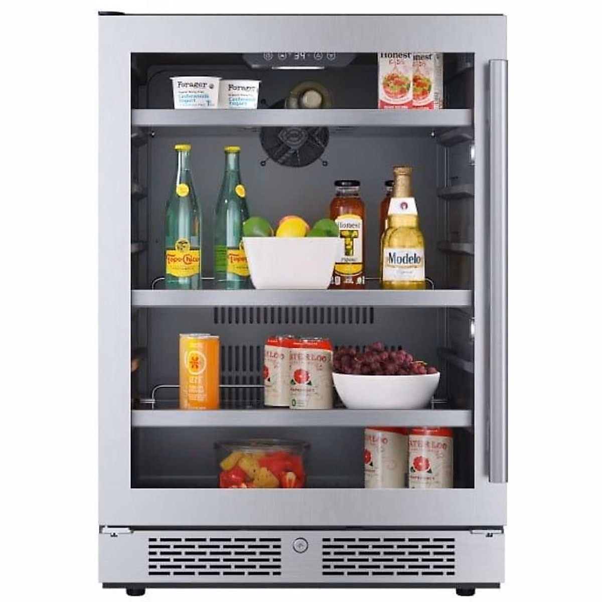 Avallon ABR242SGLH 24 Inch Wide 140 Can Energy Efficient Beverage Center with LED Lighting, Double Pane Glass, Touch Control Panel and Left Swing Door