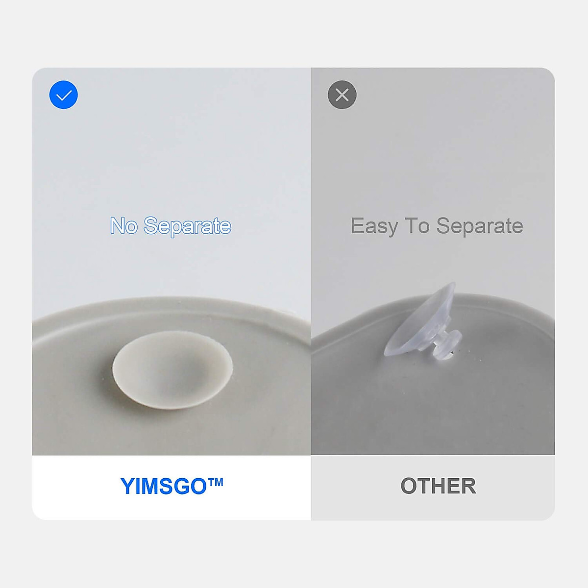 YIMSGO Drain Hair Catcher 2 Packs, Shower/Bathtub Drain Cover, Silicone Hair Catcher for Shower, Square Drain Stopper for Tub,Kitchen,Bathroom Gray/White