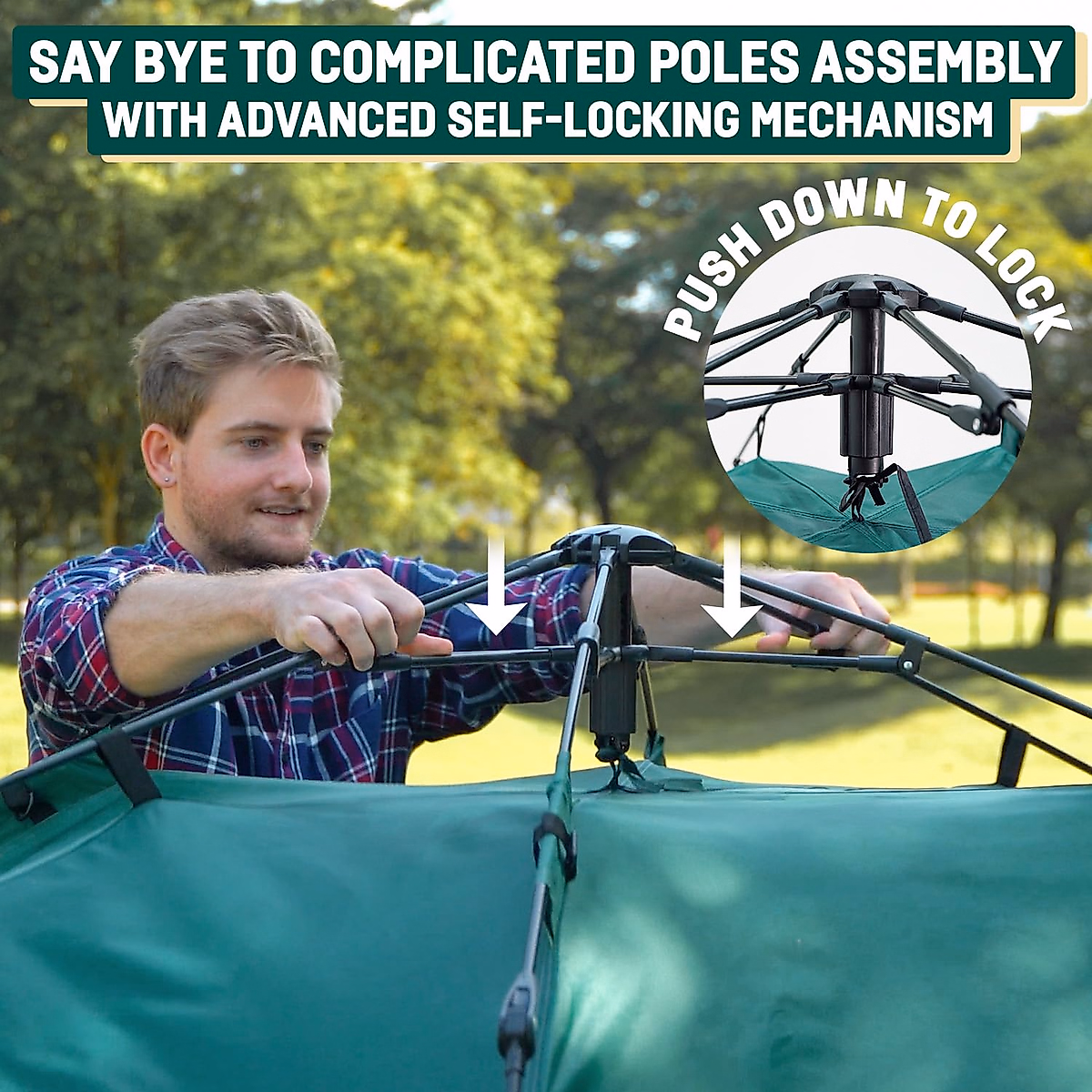 Reactive Outdoor Tent - 3 Second Tent - 3 Sec Instant Pop Up Tent - Easy and Quick Setup Camping Tent - 1 Person Setup Waterproof Double Layer Outdoor Camping Tent