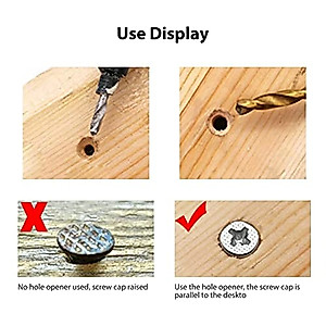 GRABOTE 5Pcs Countersink Drill Bit Set 1/4'' Hex Shank HSS Woodworking Pilot Screw Holes 5 Sizes (#5, 6, 8, 10, 12) with Hex Key