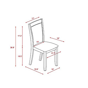 East West Furniture V677MZ650-5 5 Piece Kitchen Table Set Includes a Rectangle Dining Room Table with V-Legs and 4 Dark Gotham Grey Linen Fabric Parsons Chairs, 40x72 Inch, Multi-Color