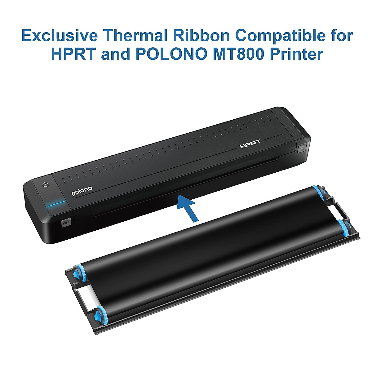 POLONO Thermal Transfer Ribbon, Thermal Ribbon Support MT800 (216mm) Portable Thermal Printer, Exclusive Thermal Ribbon Compatible for HPRT MT800 Wireless Bluetooth Portable Printer for Home/Office