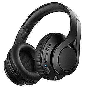 60Hrs Wireless Headphones Over Ear, BT5.0, Wireless Headphones with Microphone, Stereo Headphones with Deep Bass, Foldable Lightweight Wired Wireless Headphones for TV PC Laptop Kids Home Office