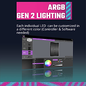 Cooler Master SickleFlow 200 ARGB Gen 2 Square Frame Fan, Customizable LEDS, Air Balance Curve Blade, Sealed Bearing, PWM Control for Computer Case