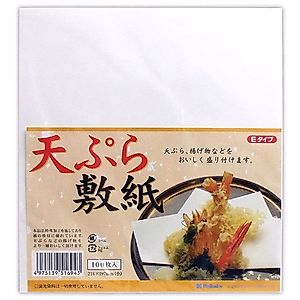 TIKUSAN Japanese Tempura Paper, Oil Absorbing Cooking Paper, 8.6 × 7.8 inch, 100 Sheets, Made in Japan