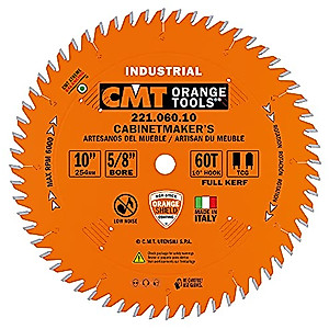 CMT 221.060.10 Industrial Cabinetshop Saw Blade, 10-Inch x 60 Teeth TCG Grind with 5/8-Inch Bore, PTFE Coating