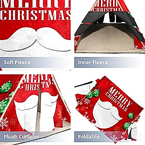 enheng Small Pet Hideout Creative Christmas Santa Red Hamster House Guinea Pig Playhouse for Dwarf Rabbits Hedgehogs Chinchillas