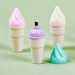 6PCS Cute Highlighter Pen,Mini Ice Cream Painting Marker Pen Drift Bottles Marker Pen Mini Paint Marker Pen(Drift bottles)