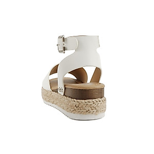 Soda Little Kids/Children/Girls Topic-IIS Espadrille Flatform Wedge Open Toe Sandals (Off-White, us_footwear_size_system, Little Kid, numeric, medium, 2)