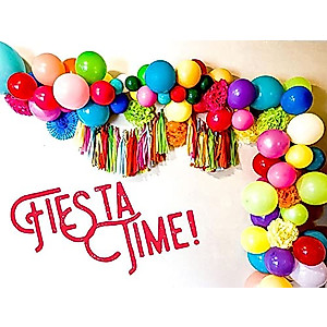 16.3Feet Fiesta Balloons Garland Arch Kit for Mexican Theme Party Rainbow Birthday Birthday Bridal Shower Baby Shower Graduation Party Decorations