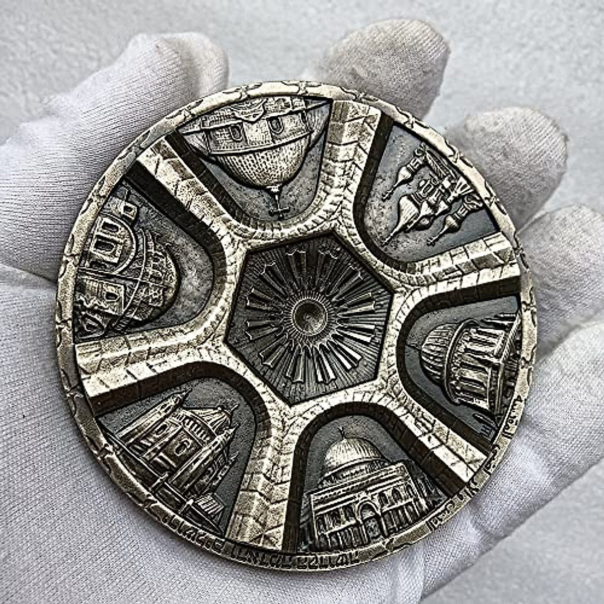 大铜章收藏者协会 2021 China 88MM White Copper Medal World Civilization Sanctum Jerusalem Medal