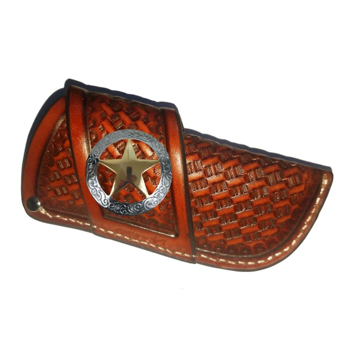 Custom Nocona Weave Ranger Star Side Draw Knife Sheath left side