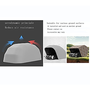 Stainless Steel Grey Carport, Foldable Retractable Car Awning, Semi-Automatic Durable Shelter, Mobile Folding Garage L5.5m * W 2.5m * H 2.3m