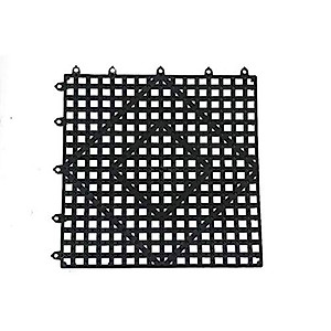 Caspian 12’’12’’ Black Square Non-Slip Interlocking PVC Bar Mat & Liner for Commercial Bar& Restaurant Service, 1 piece