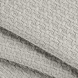 BELIZZI HOME 100% Cotton Bed Blanket, Breathable Bed Blanket Full Queen Size, Cotton Thermal Blankets Full Queen, Perfect for Layering Any Bed for All Season, Light Grey