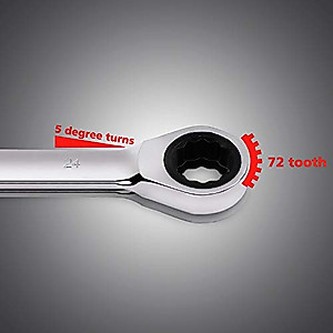 Egofine 18pc Metric Wrench Set, 6 mm - 24 mm Chrome Vanadium Steel Ratcheting Wrench Set with a Roll Up Storage Bag