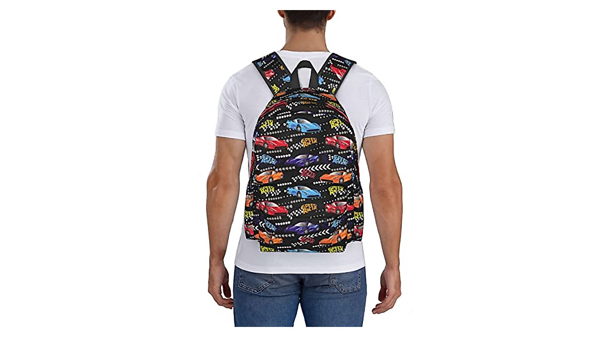 Zisqerts Racing Car Backpack - Lightweight & Spacious 16 Inch Travel Bag