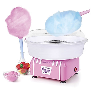 Nostalgia Retro Countertop Cotton Candy Maker, Vintage Candy Machine for Hard Candy & Flossing Sugar, Pink