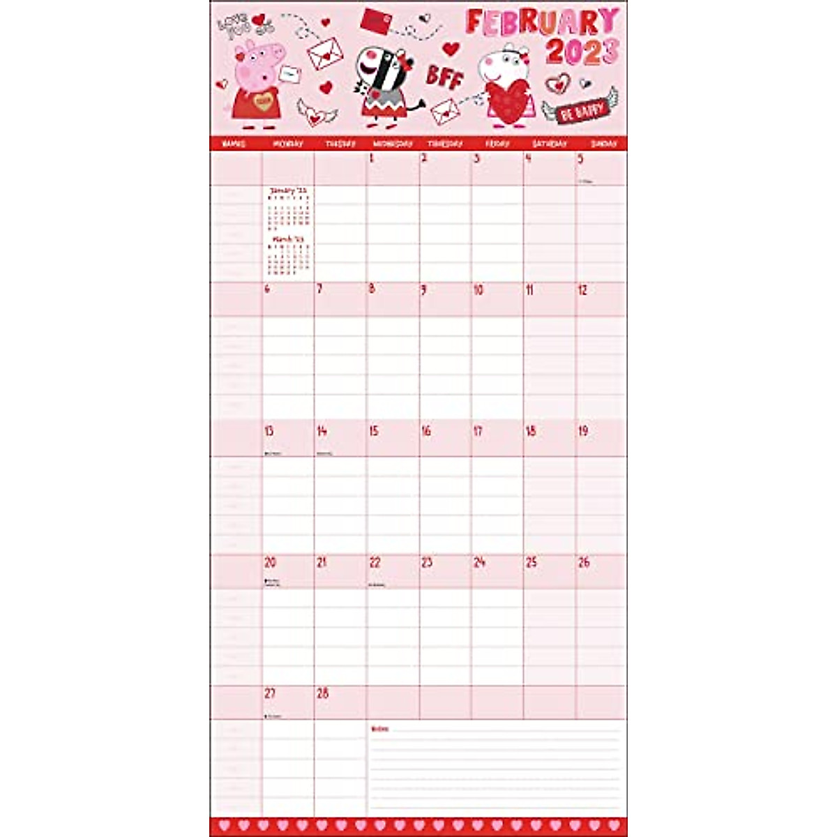 Peppa Pig 17-Month 2022-2023 Family Wall Calendar