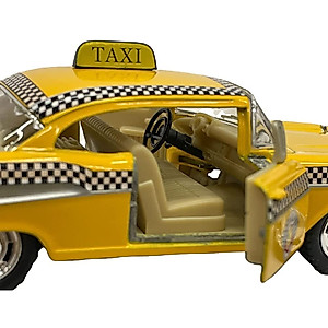 KiNSMART 1957 Chevy Bel Air Coupe Classic 🚖 Taxi Cab 5" 1:40 Scale Die Cast Metal Model Toy Car