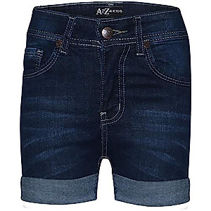 Kids Girls Shorts Bermuda Dark Blue Jeans Hot Pant Summer Denim Chino Short 5-13