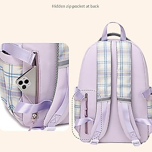 Festa Park Kawaii Japanese Backpack for Women Girls, Aesthetic Cute Backpack with Pendent Pink, Durable Fashion School Bookbag for Girls (Purple)…