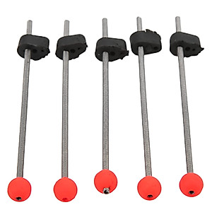 Naroote Red Ball Spring Rod Tip, High Strength Fishing Rod Spring Ball Tip 5PCS Wear Resistant for River Fishing(S)