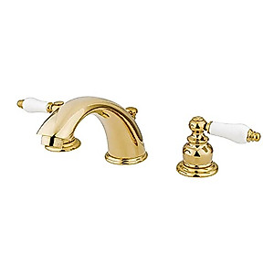 Kingston Brass KB972B Victorian Widespread Bathroom Faucet, 8-Inch Adjustable Center, Polished Brass