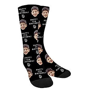 Custom Socks with Photo Customized Socks with Face And Age, Personalized Birthday Socks for Men Women, Socks for Kids Teenage Boys Gifts Ideas, Cool Socks for Men for Birthday Gift