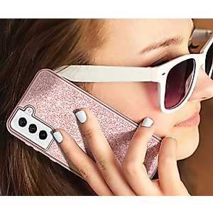 Coolwee Pink Full Protective Case for Galaxy S22 5G Heavy Duty Hybrid 3 in 1 Rugged Shockproof Women Girls for Samsung Galaxy S22 6.1 inch Rose Gold