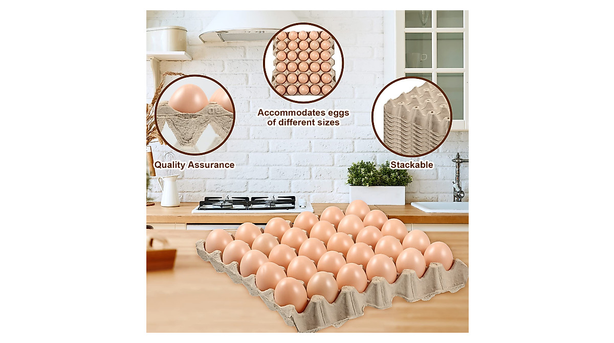 60 Pieces Egg Crates Bulk - Reusable 30 Cell Egg Cartons for Farm & Kitchen