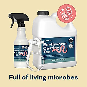 Infinity Soil - Earthworm Casting Tea - Natural Liquid Soil Enhancer - Full of Living Microbes - Nourishes Plants and Increase Bloom and Fruit Yield - 32 oz