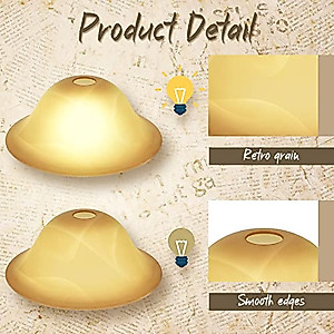 Retisee Amber Glass Lampshade Glass Lamp Shade Replacement Light Bulb Cover Chandelier Vanity Fitting Opening 1.25 Inch for Base E27 Socket
