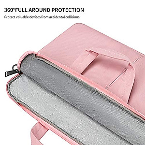 13.3 14 Inch Laptop Case Shoulder Bag Carrying Sleeve for MacBook Air 15.3 M2, HP Chromebook/EliteBook/Stream, Lenovo IdeaPad Flex 5,13.5 Inch Surface Laptop 5, ASUS Dell Acer Samsung Computer, Pink