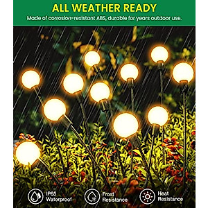 NEEMO Solar Garden Lights 4 Pack - Upgraded Brighter Firefly Lights Solar Outdoor with 8 LED, Swaying and Dancing, Solar Outdoor Lights, Pathway Lights Solar Powered for Yard Garden Patio (Warm white)