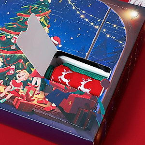 Loozykit Christmas Socks Advent Calendar 2024, 12 Days of Christmas Advent Calendar, Includes 4 Hand Holding Magnetic Socks and 8 Christmas Socks, Xmas Gifts for Adult Men Women