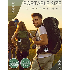 Joyzy Camping Lantern Rechargeable, LED Camping Light with 5 Light Modes, Outdoor Rechargeable Lantern, Adjustable Brightness Mini Hanging Lantern for Camping (Black)