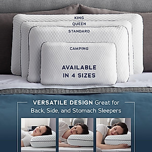 Weekender Gel Memory Foam Pillow – 1 Pack Standard Size – Ventilated - Washable Cover White