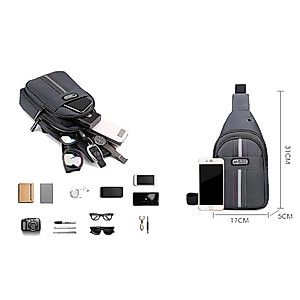 Yerchic Small Sling Backpack for Men Women, Lightweight One Strap Sling Bag Casual Daypack Crossbody Shoulder Bag for Walking Biking Travel Cycling, Black