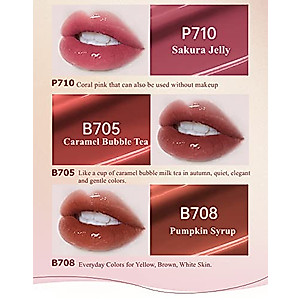 COLORKEY Lip Gloss Mirror Series, Hydrating Lip Gloss with Essential oil, High Shine Glossy Lip Tint, Hydrated & Fuller-looking Lips, Long-Lasting Liquid Lipstick(P710)