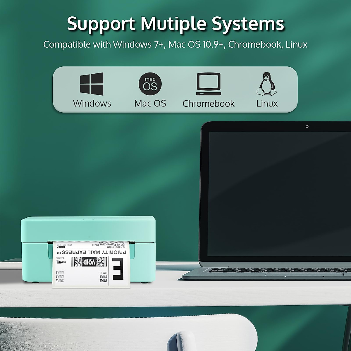 OFFNOVA Shipping Label Printer, 4x6 Label Printer for Shipping Packages, High Speed USB Thermal Printer, Supports ShipStation UPS FedEx Ebay (USB Version)