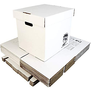 12" Vinyl Record Storage Box - Sturdy Cardboard with Removable Lid - Holds up to 90 Records or Laser Discs - Set of 10 Boxes #12BC13