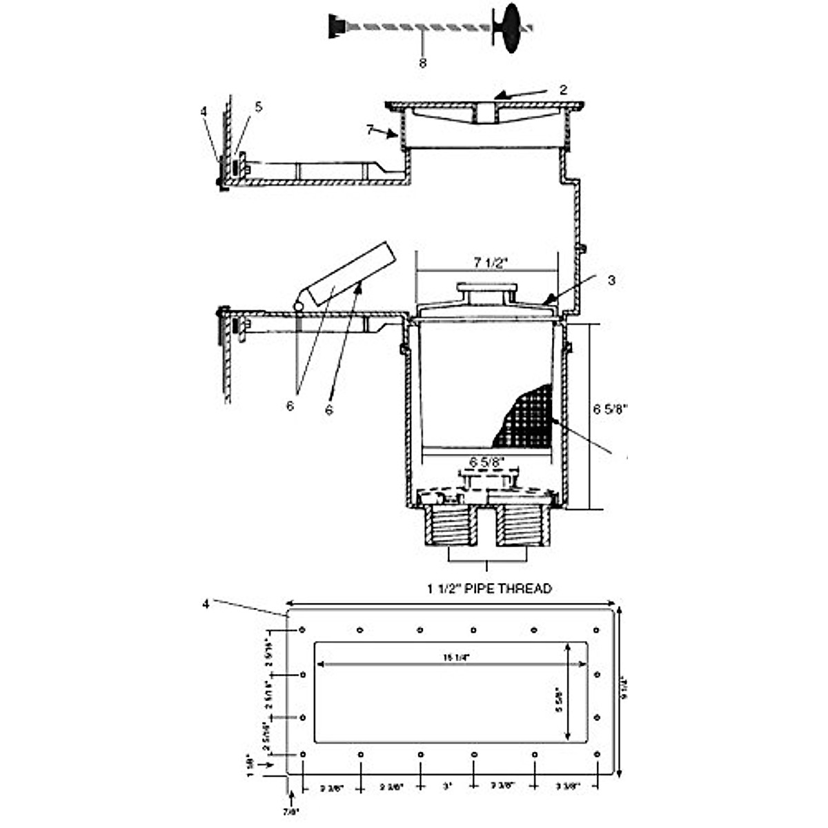 Equator Kafko Skimmer Basket (19-0163-1) White
