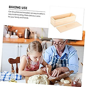 HAKIDZEL toast mold unfinished treasure chest wood bread container kitchen loaf pan nonstick bread pan wood bread bin soap container toast DIY baking mold wooden with cover baking tools