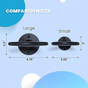 Claimed Corner Cast Iron Coat Hooks - Boat Cleat Nautical Marine Entryway Decor Multi-Purpose Hat Towel Hanging Hook - Durable & Rust-Resistant - Includes Mounting Hardware - 4 Pack (Large, Black)