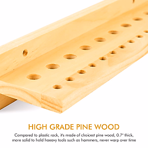 Screwdriver Organizer, Pliers Organizer Hammer Rack, Wall Mounted Tool Storage Organizer Wooden Tool Holders Organizers for Screwdriver, Pliers and Hammers Storage, 3 Pack (Hand Tools not Include)