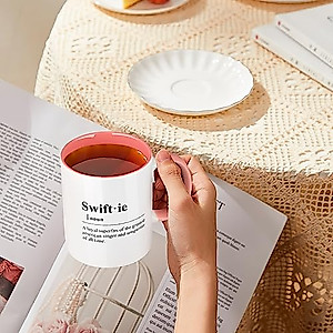 Taylor Coffee Mug Swiftie Merch for the Eras Music,Musician Tea Cup for Woman,Music Lovers Gifts for Fans (Pink)